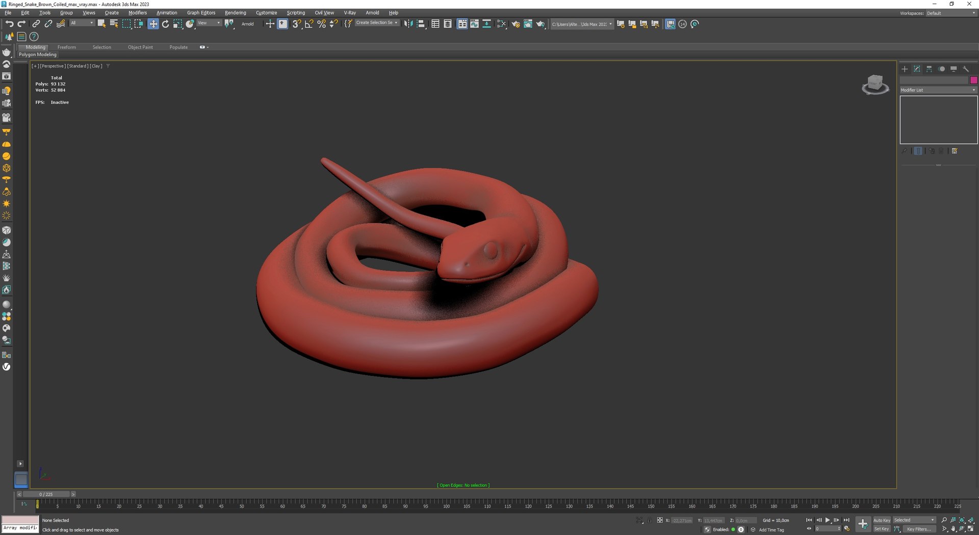 3D Ringed Snake Brown Coiled For 3D Print - TurboSquid 2281814