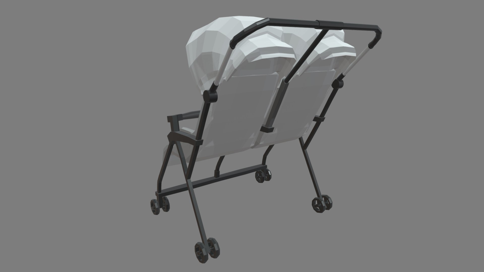 Low Poly Baby Double Stroller Model - TurboSquid 2416488