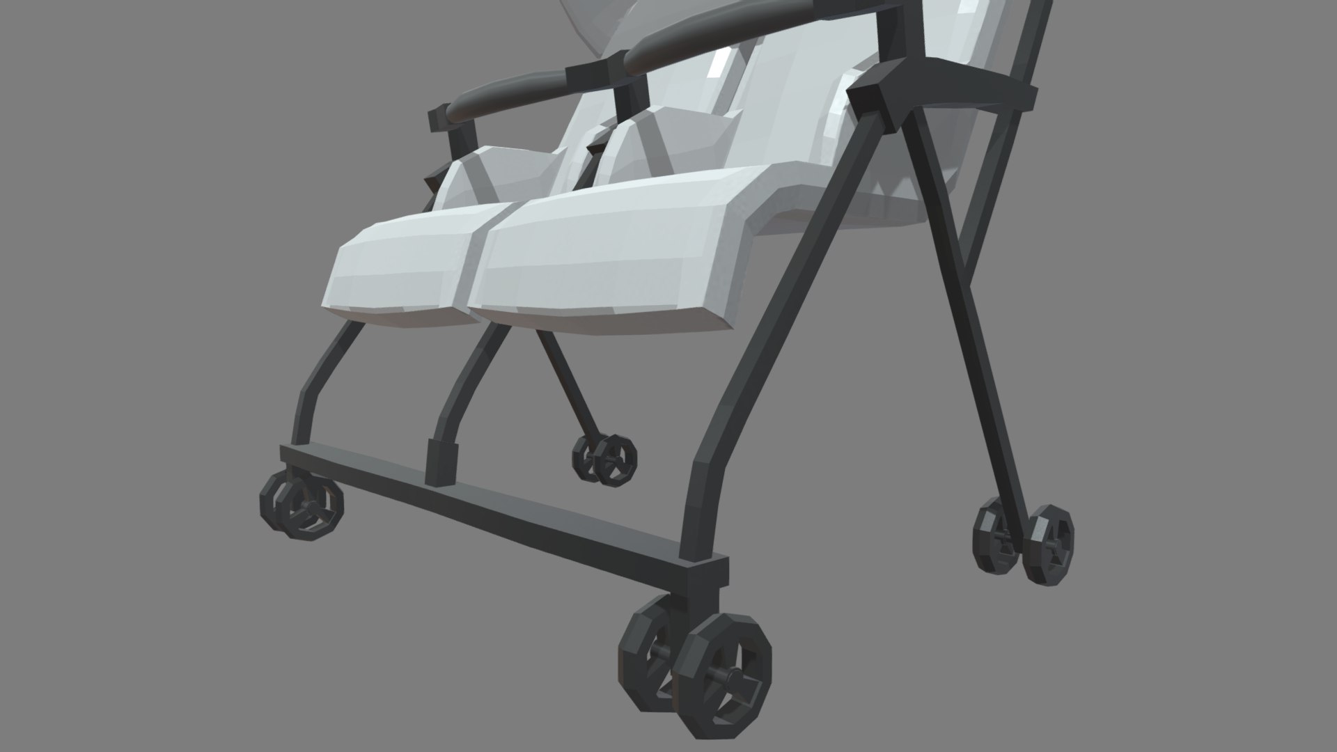 Low Poly Baby Double Stroller Model - TurboSquid 2416488