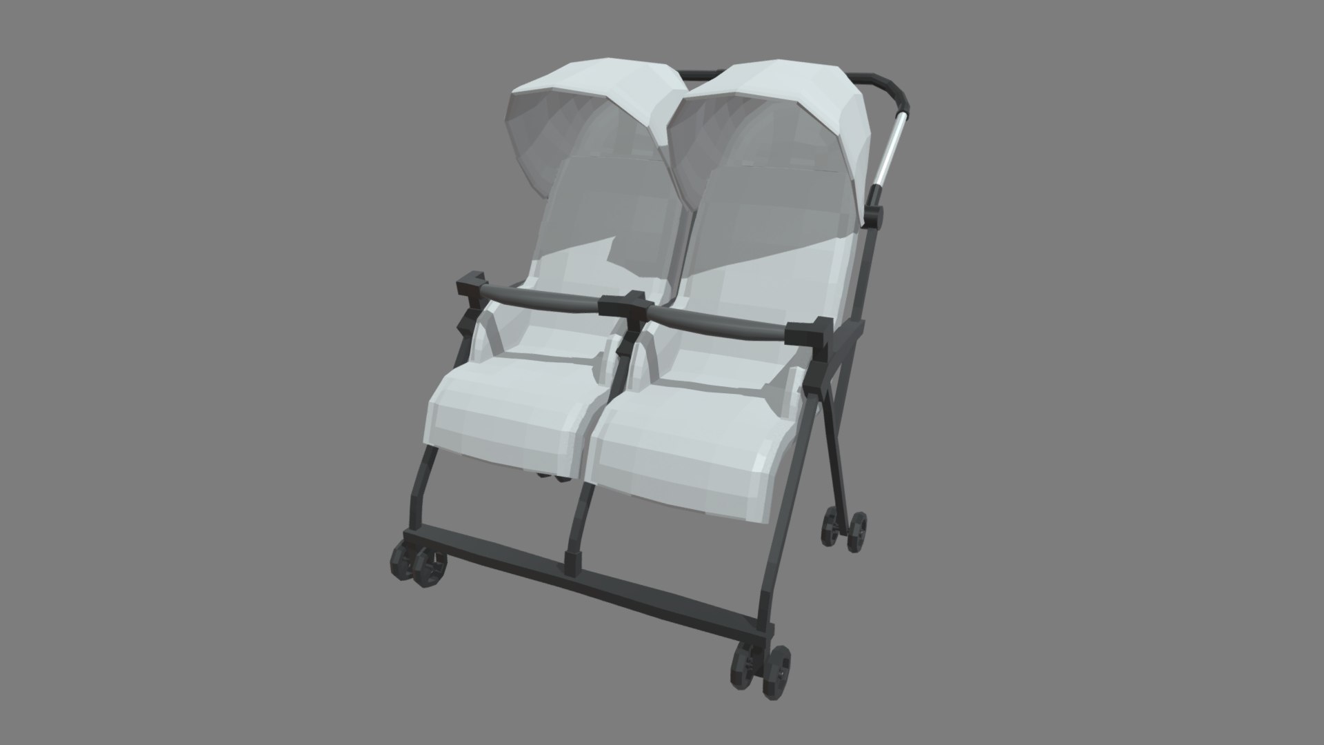 Low Poly Baby Double Stroller Model - TurboSquid 2416488