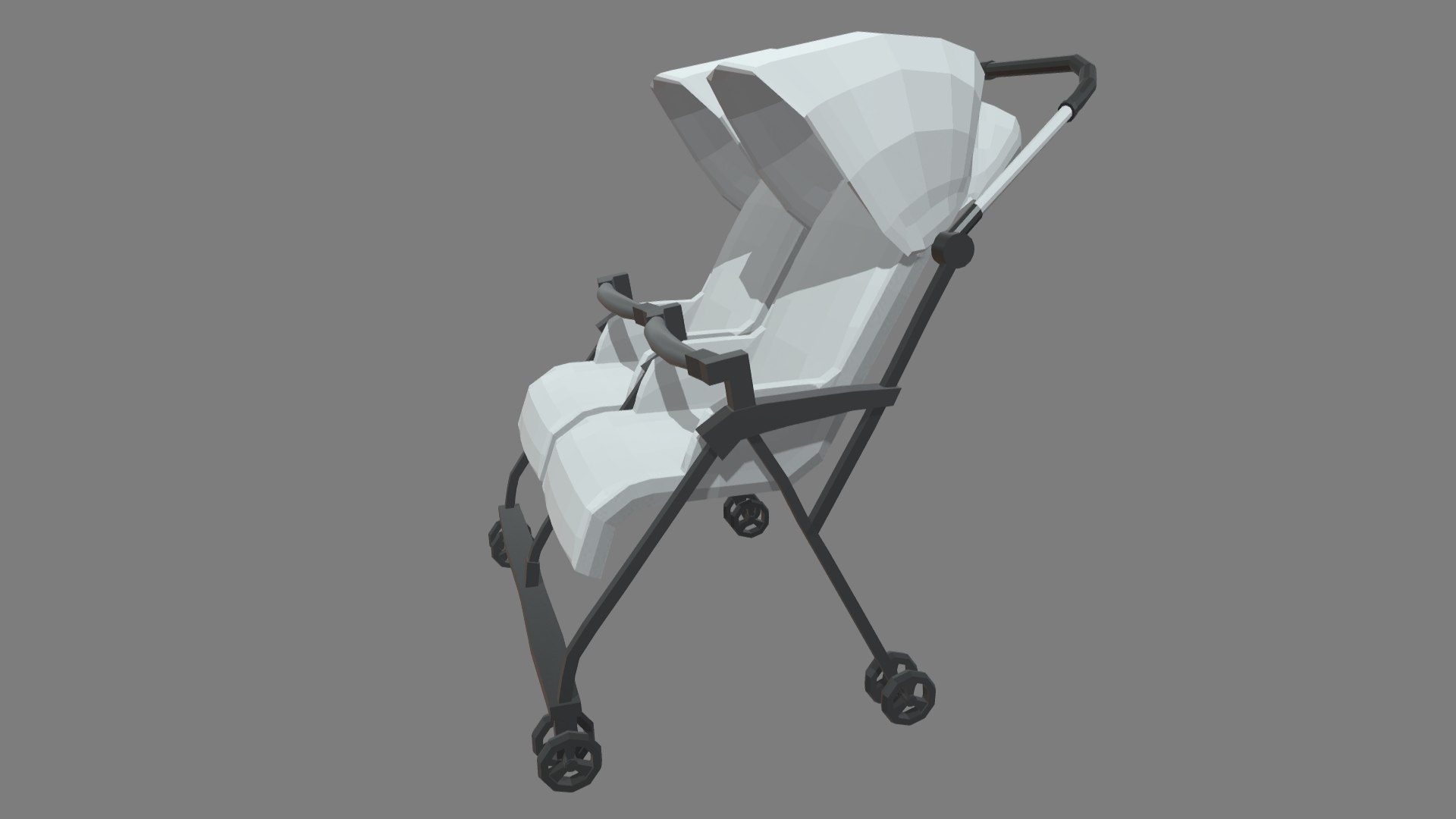 Low Poly Baby Double Stroller Model - TurboSquid 2416488
