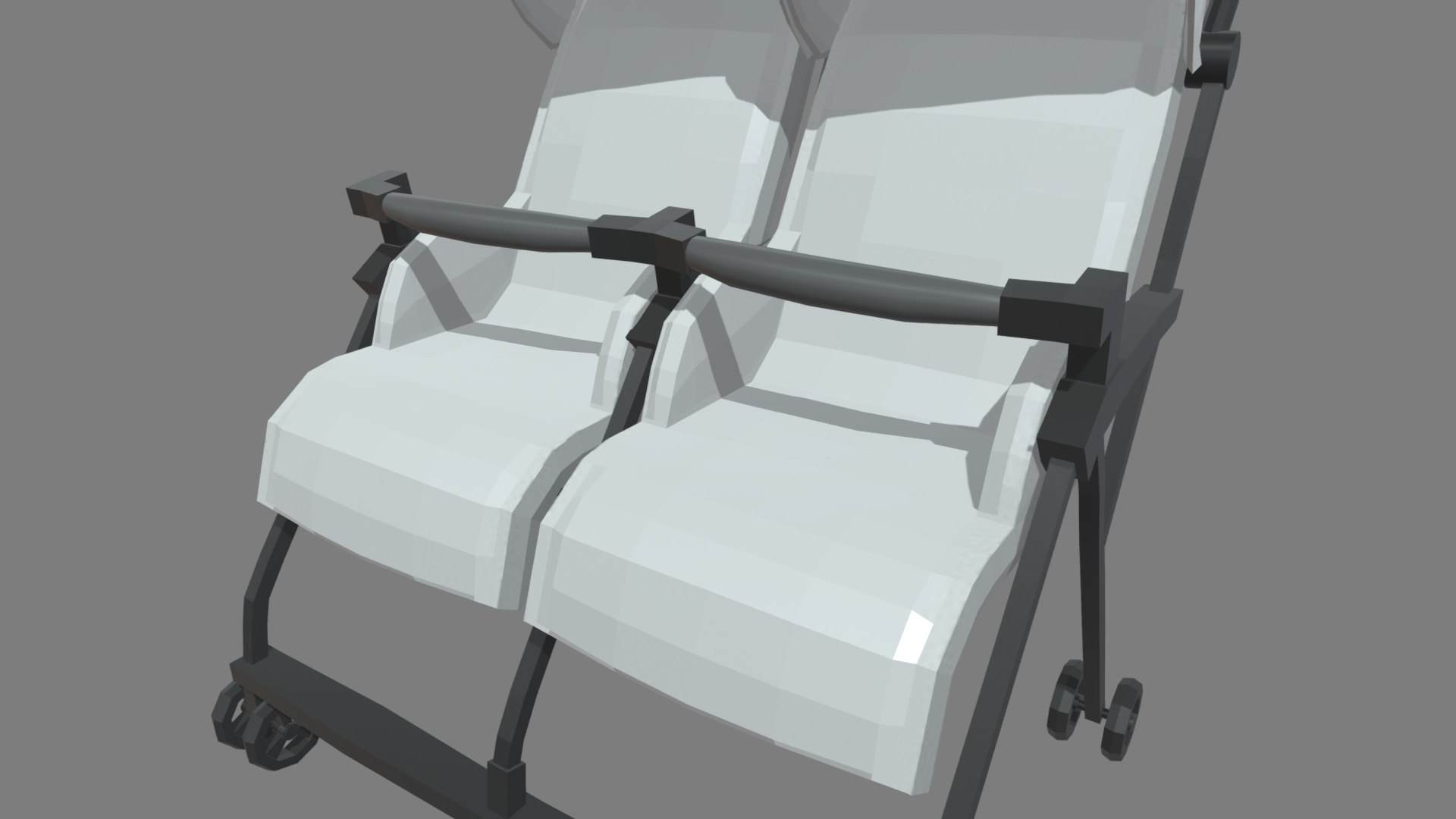 Low Poly Baby Double Stroller Model - TurboSquid 2416488