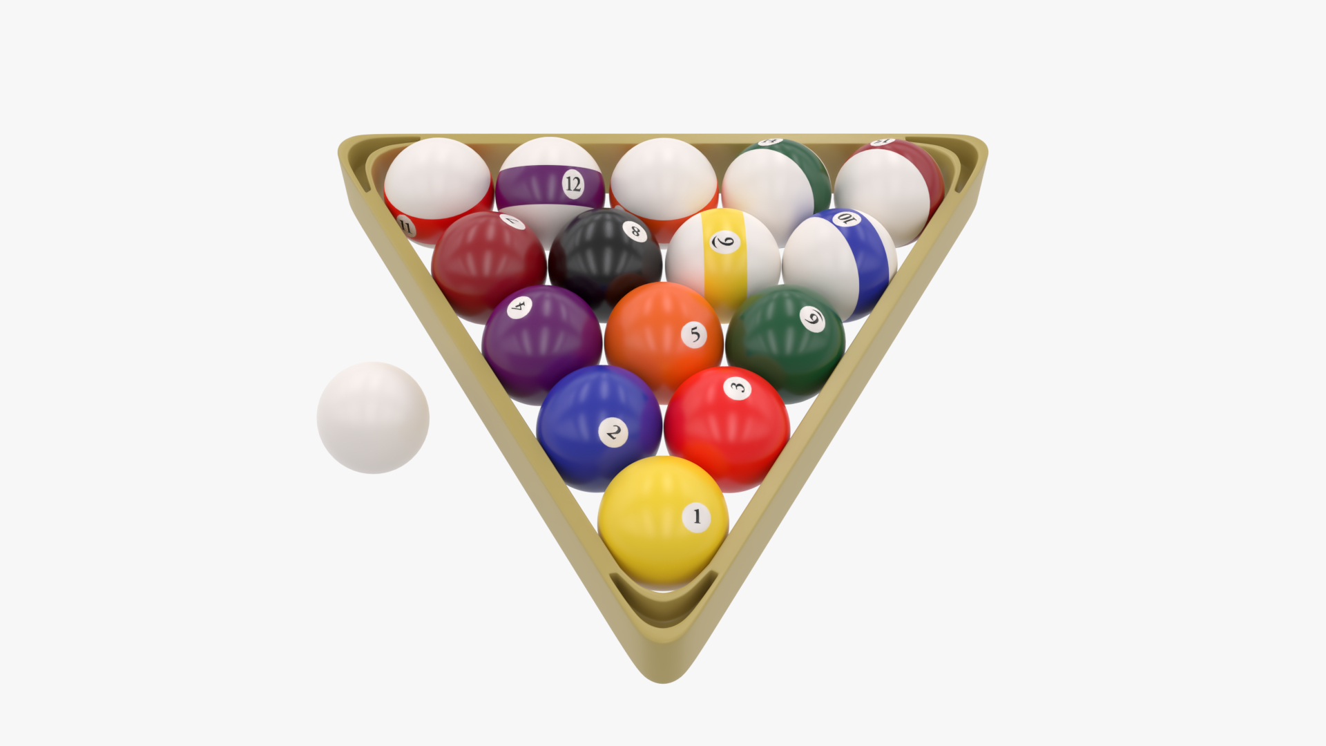 Billiard Plastic Rack And Balls 3D Model - TurboSquid 1740331