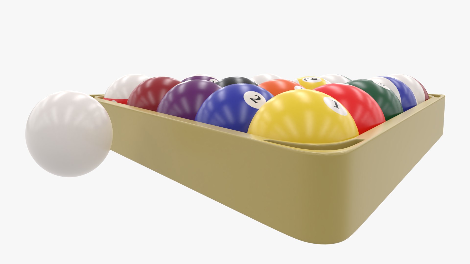 Billiard Plastic Rack And Balls 3D Model - TurboSquid 1740331