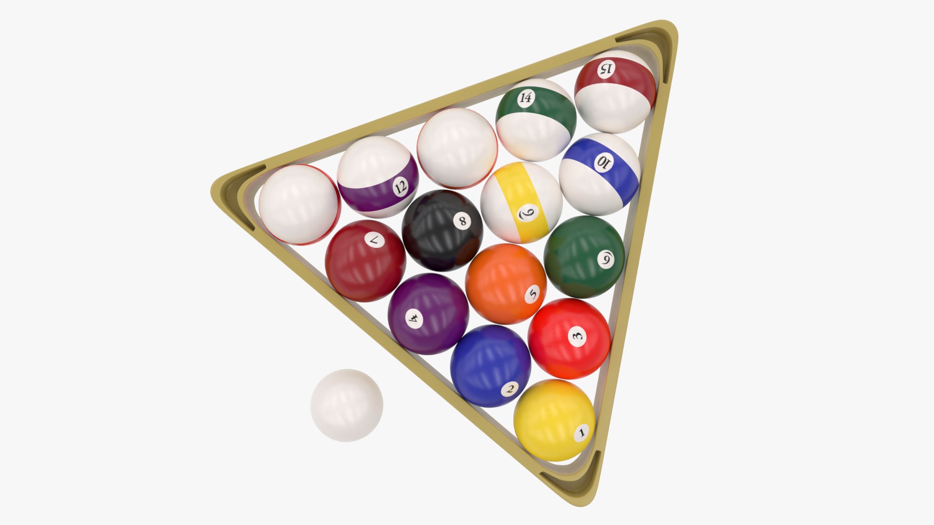 Billiard Plastic Rack And Balls 3D Model - TurboSquid 1740331