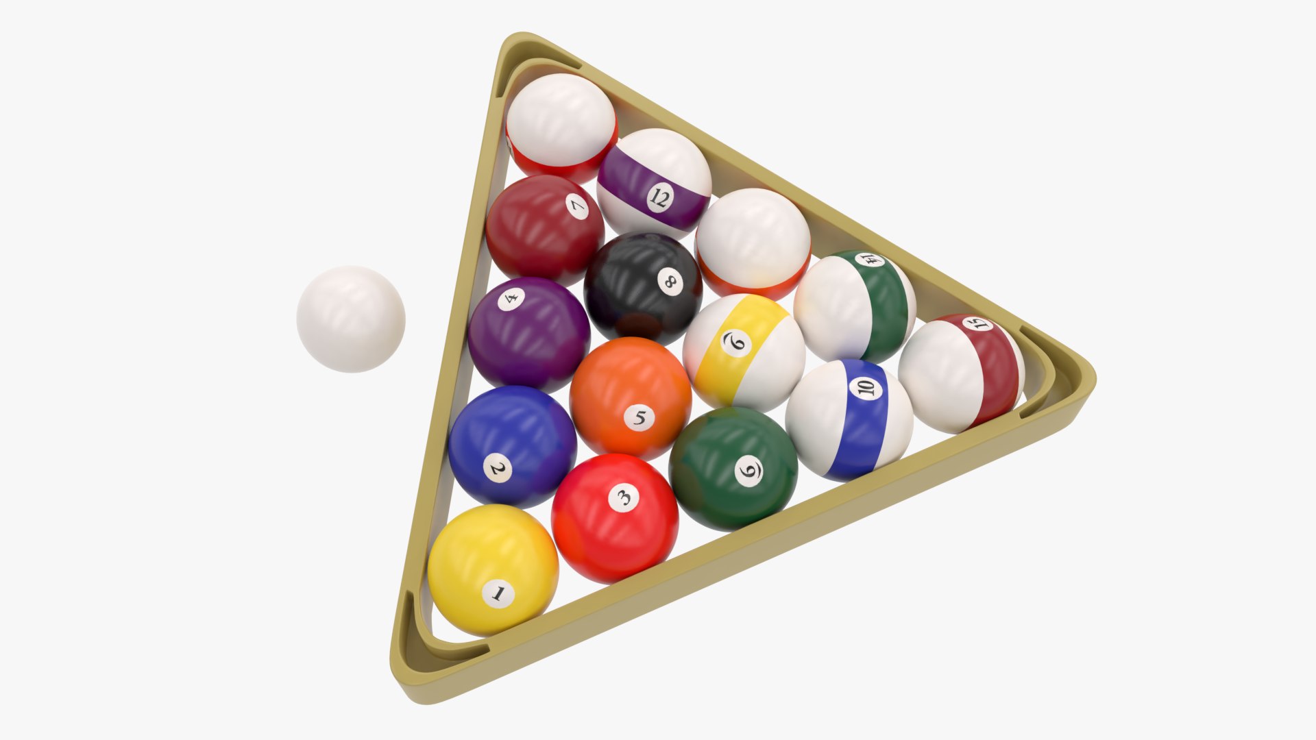 Billiard Plastic Rack And Balls 3D Model - TurboSquid 1740331