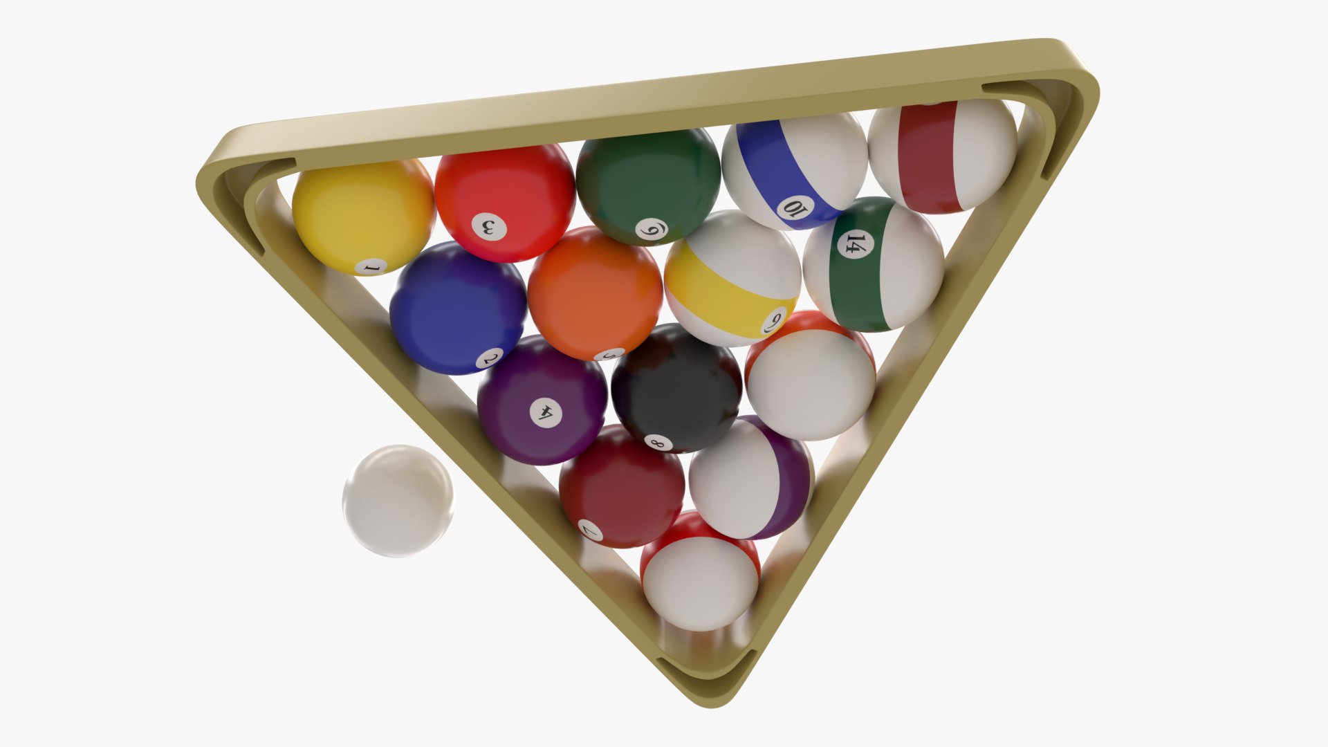 Billiard Plastic Rack And Balls 3D Model - TurboSquid 1740331