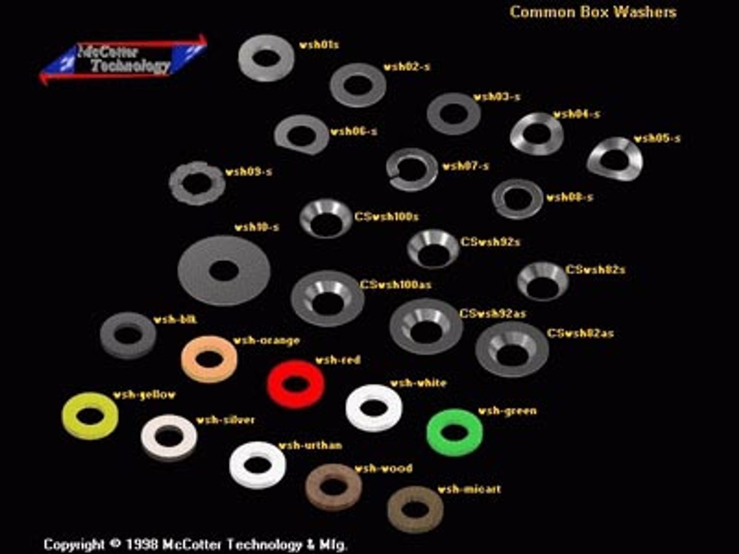 3d hardware washers library model