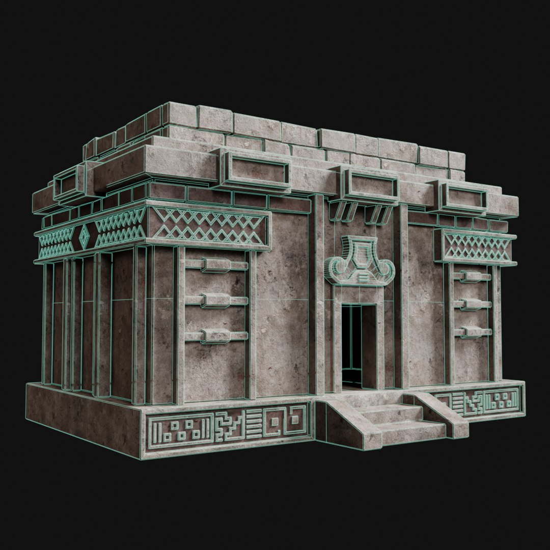 AZTEC MAYAN INKA MESOAMERICA STONE HOUSE TEMPLE COLLECTION model ...