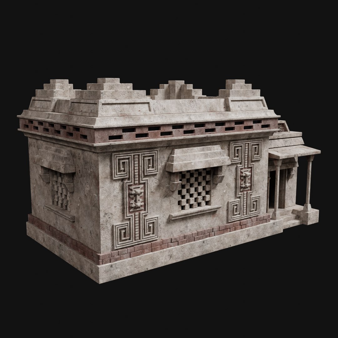 AZTEC MAYAN INKA MESOAMERICA STONE HOUSE TEMPLE COLLECTION model ...