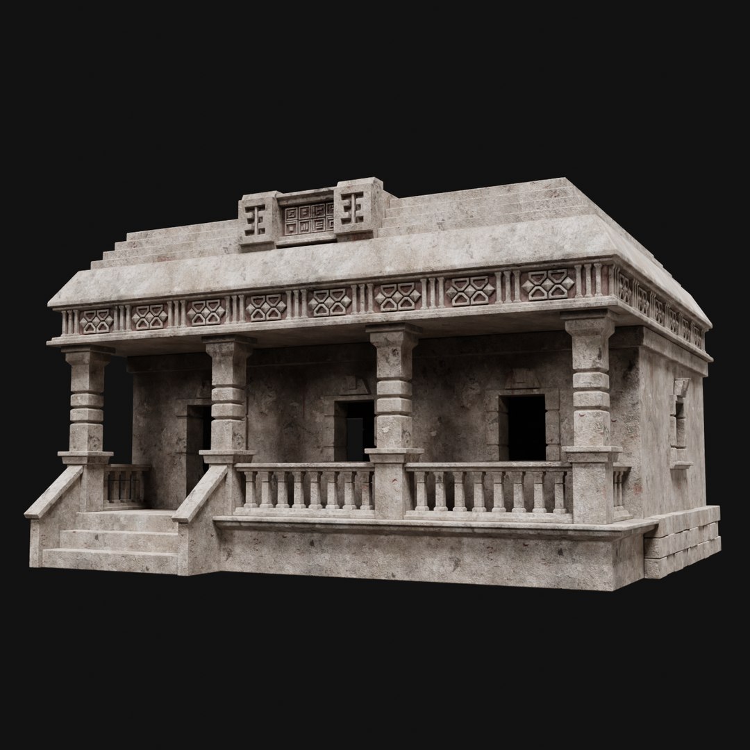 AZTEC MAYAN INKA MESOAMERICA STONE HOUSE TEMPLE COLLECTION model ...