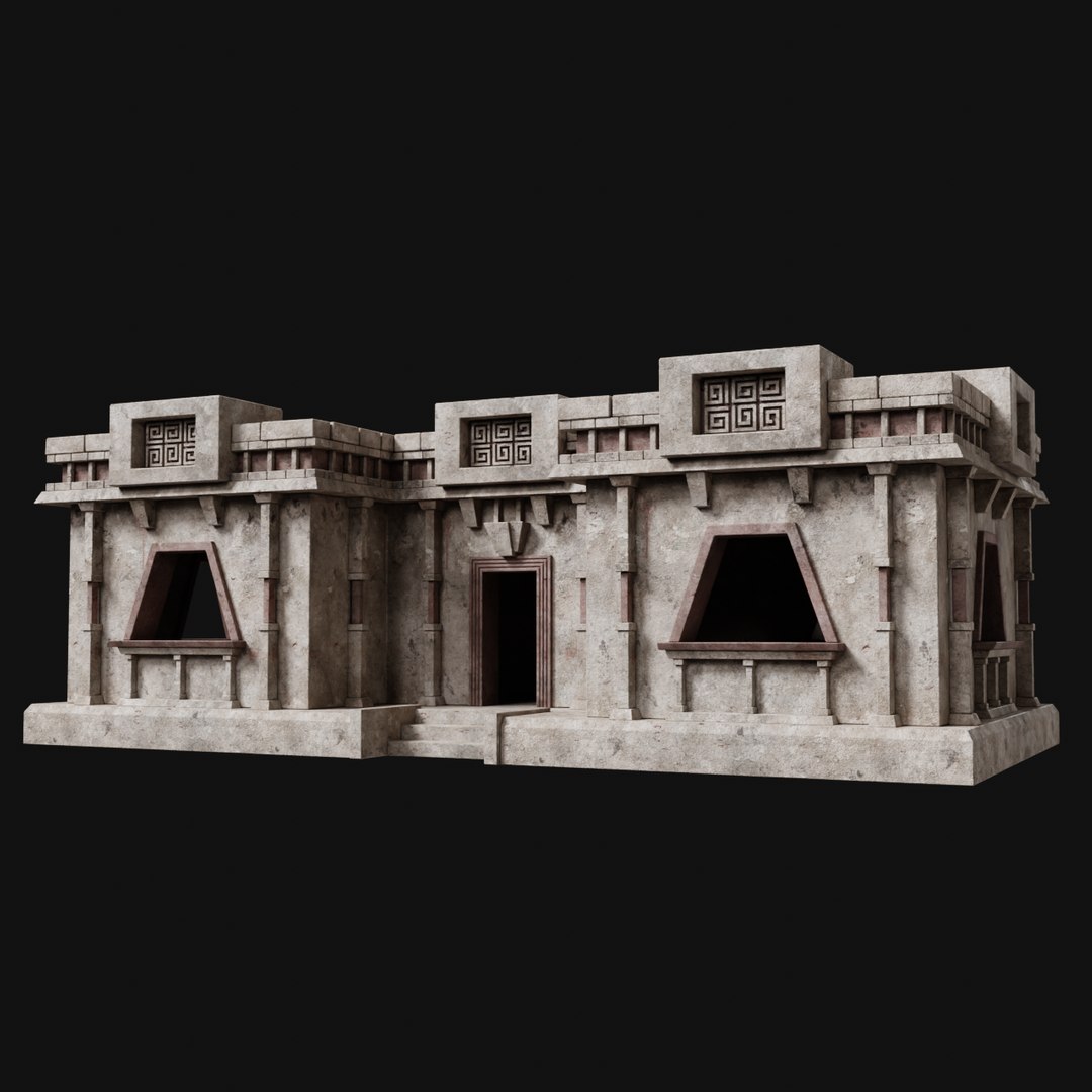 AZTEC MAYAN INKA MESOAMERICA STONE HOUSE TEMPLE COLLECTION model ...