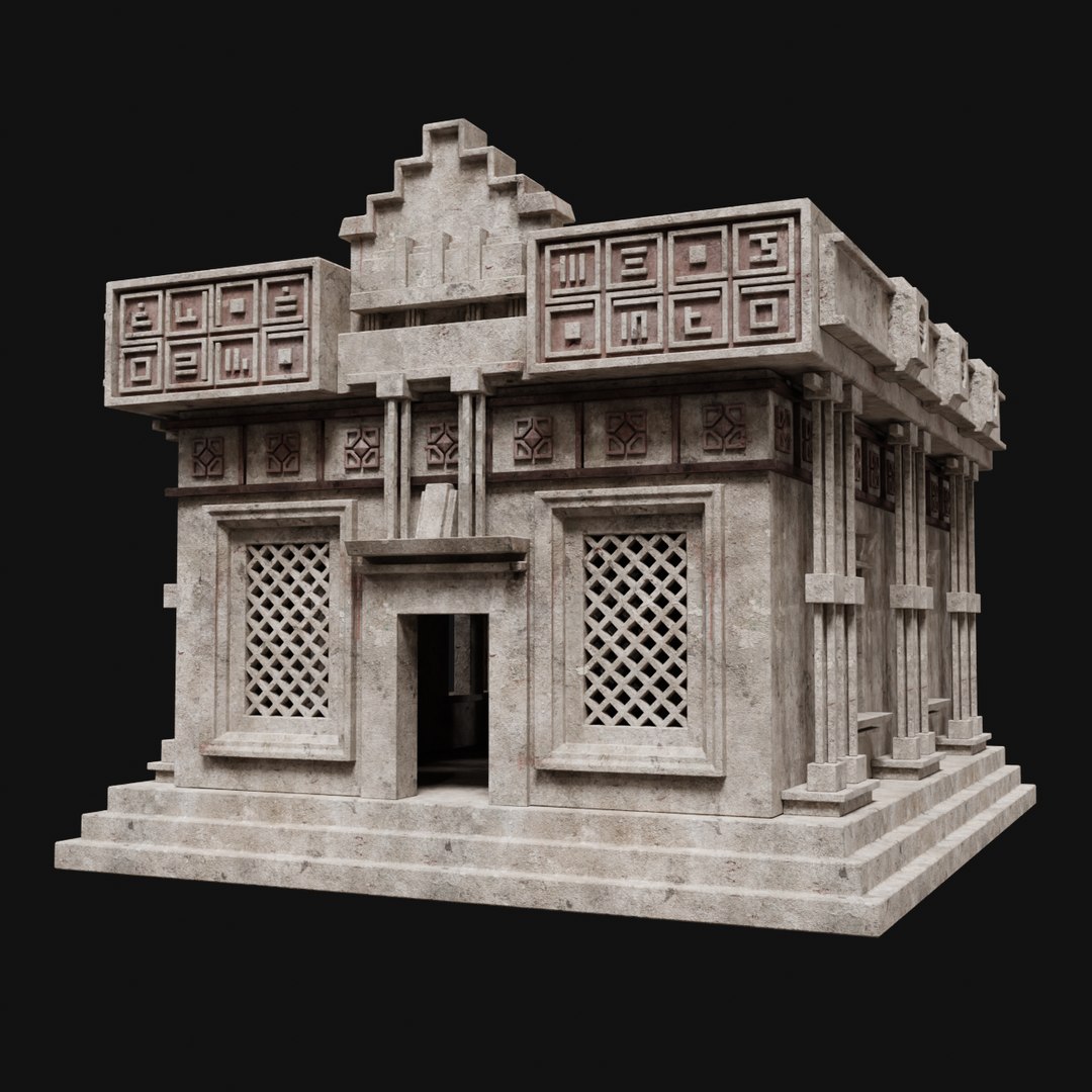 AZTEC MAYAN INKA MESOAMERICA STONE HOUSE TEMPLE COLLECTION model ...