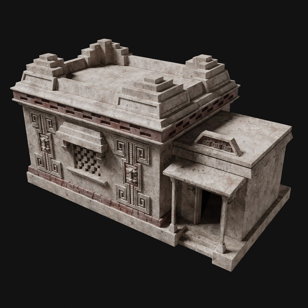 AZTEC MAYAN INKA MESOAMERICA STONE HOUSE TEMPLE COLLECTION model ...