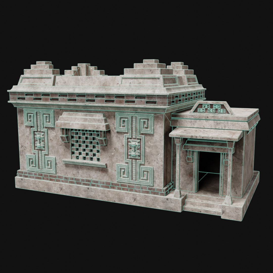 AZTEC MAYAN INKA MESOAMERICA STONE HOUSE TEMPLE COLLECTION model ...