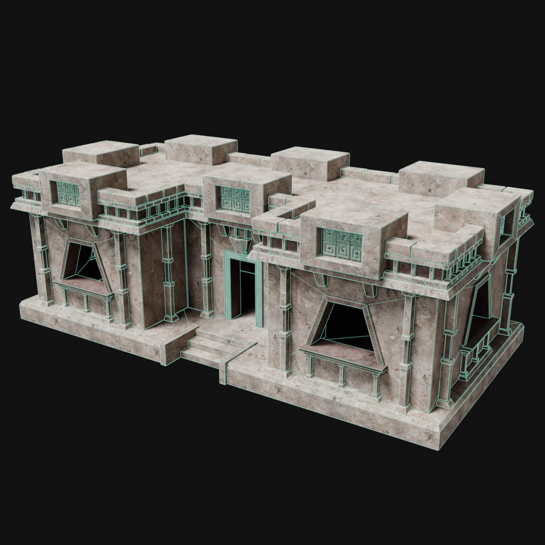 AZTEC MAYAN INKA MESOAMERICA STONE HOUSE TEMPLE COLLECTION model ...