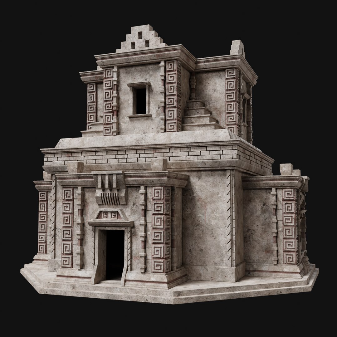 AZTEC MAYAN INKA MESOAMERICA STONE HOUSE TEMPLE COLLECTION model ...
