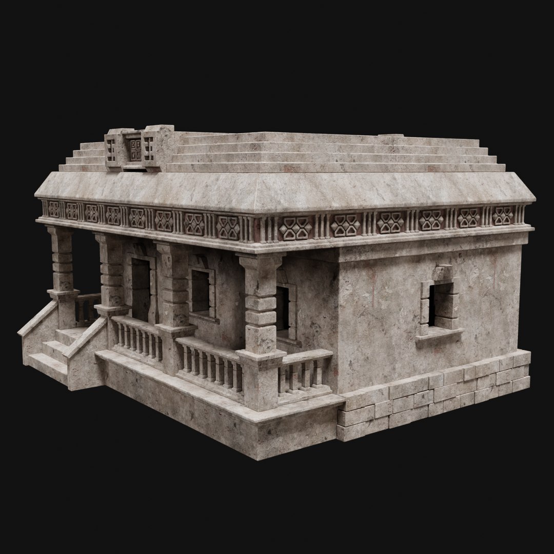 AZTEC MAYAN INKA MESOAMERICA STONE HOUSE TEMPLE COLLECTION model ...