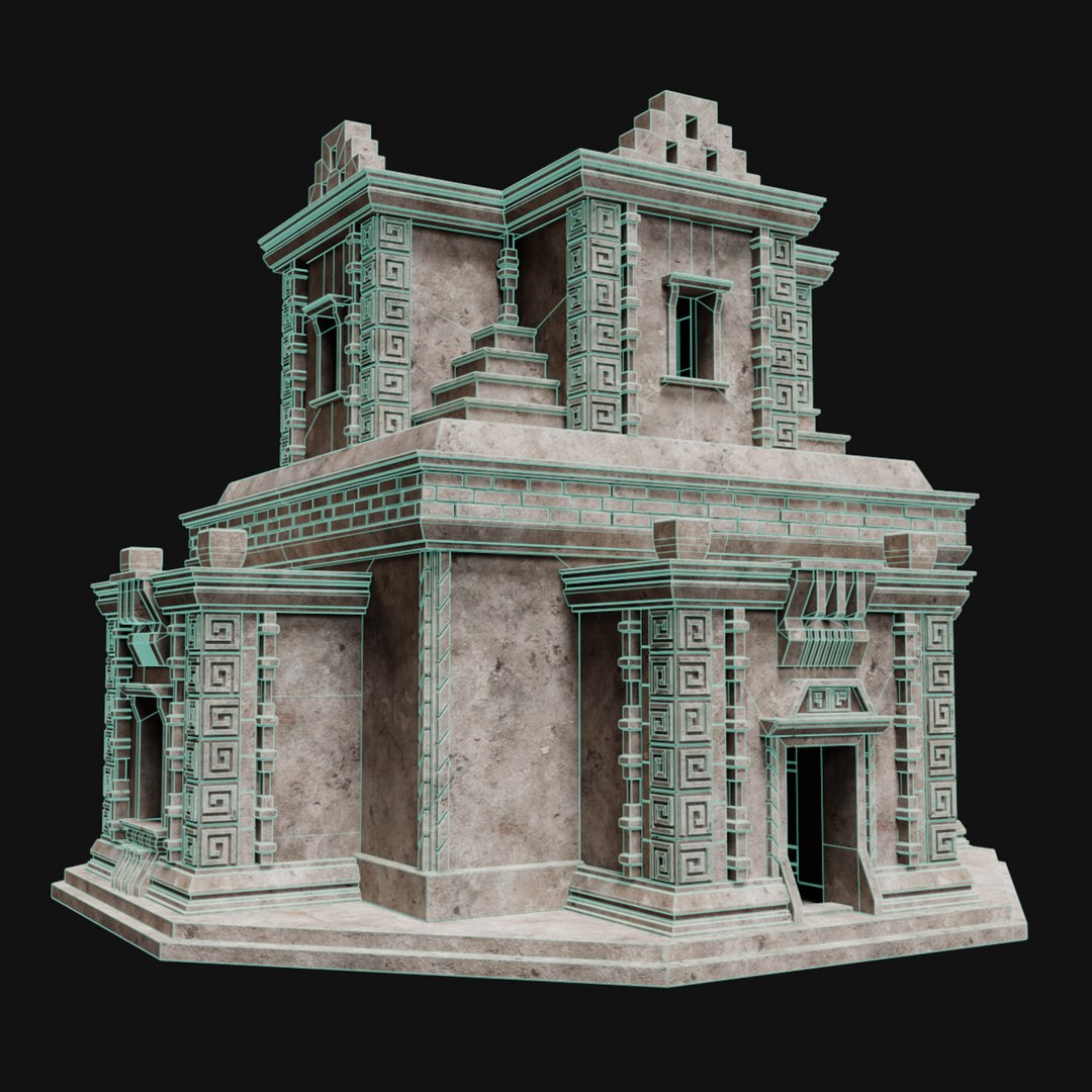 AZTEC MAYAN INKA MESOAMERICA STONE HOUSE TEMPLE COLLECTION model ...