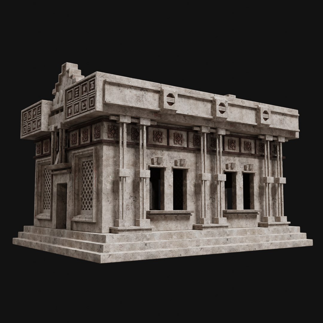 AZTEC MAYAN INKA MESOAMERICA STONE HOUSE TEMPLE COLLECTION model ...