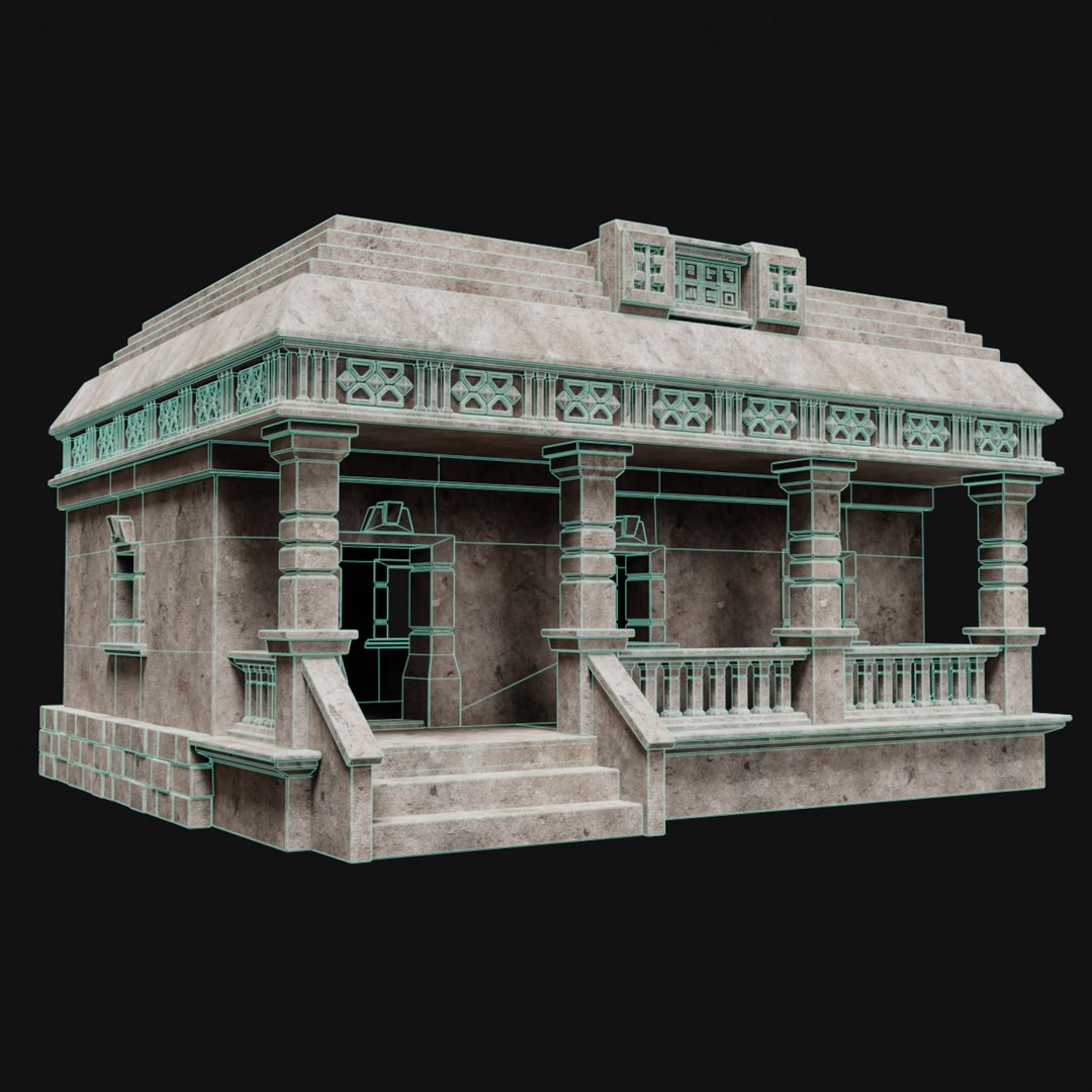 AZTEC MAYAN INKA MESOAMERICA STONE HOUSE TEMPLE COLLECTION model ...