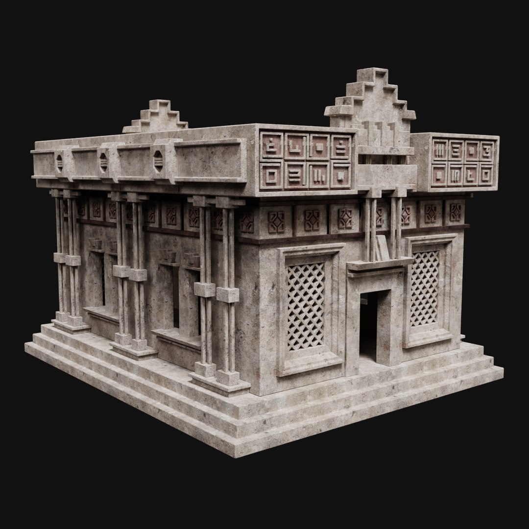 AZTEC MAYAN INKA MESOAMERICA STONE HOUSE TEMPLE COLLECTION model ...