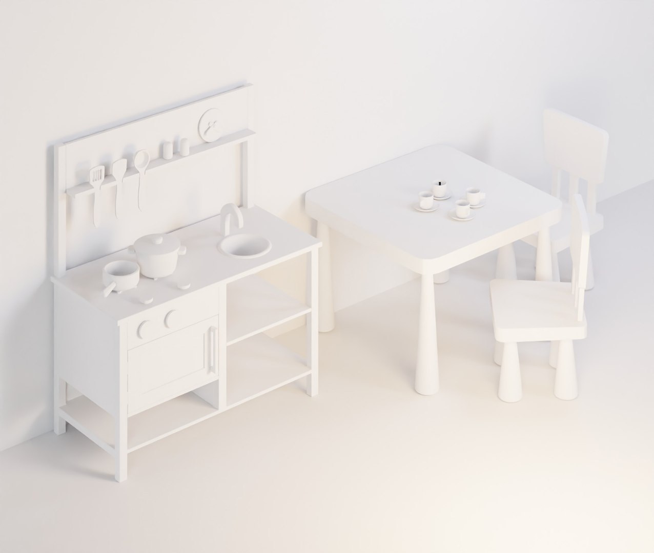 3D Kids Kitchen Model - TurboSquid 1881970