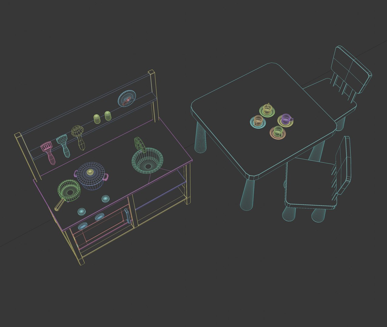 3D Kids Kitchen Model - TurboSquid 1881970