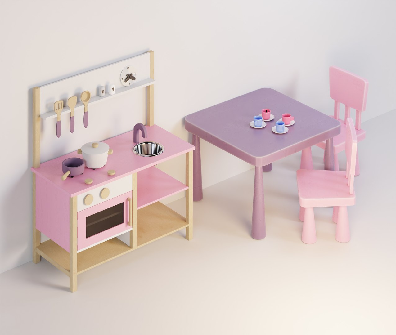 3D Kids Kitchen Model - TurboSquid 1881970