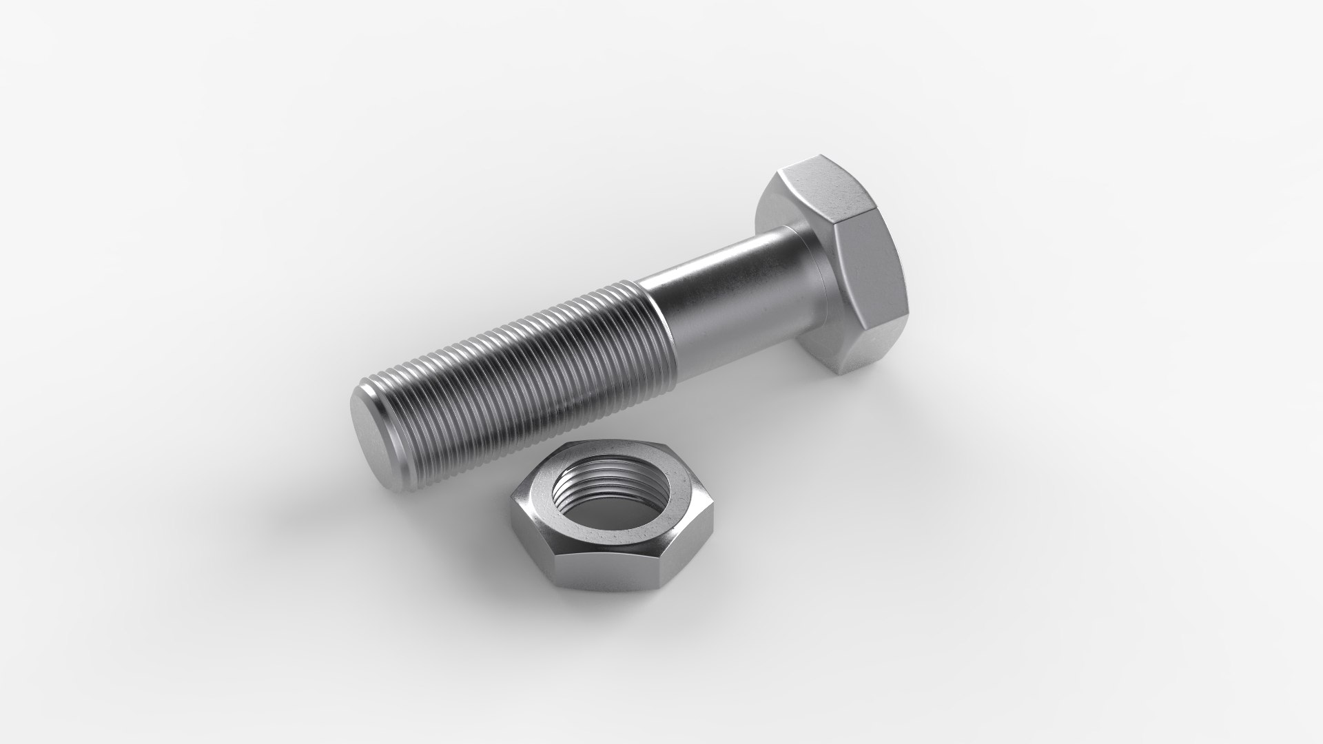 3D Hex Head Nut Bolt - TurboSquid 1484099