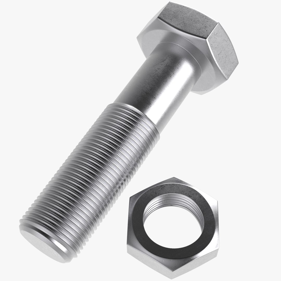 3D Hex Head Nut Bolt - TurboSquid 1484099