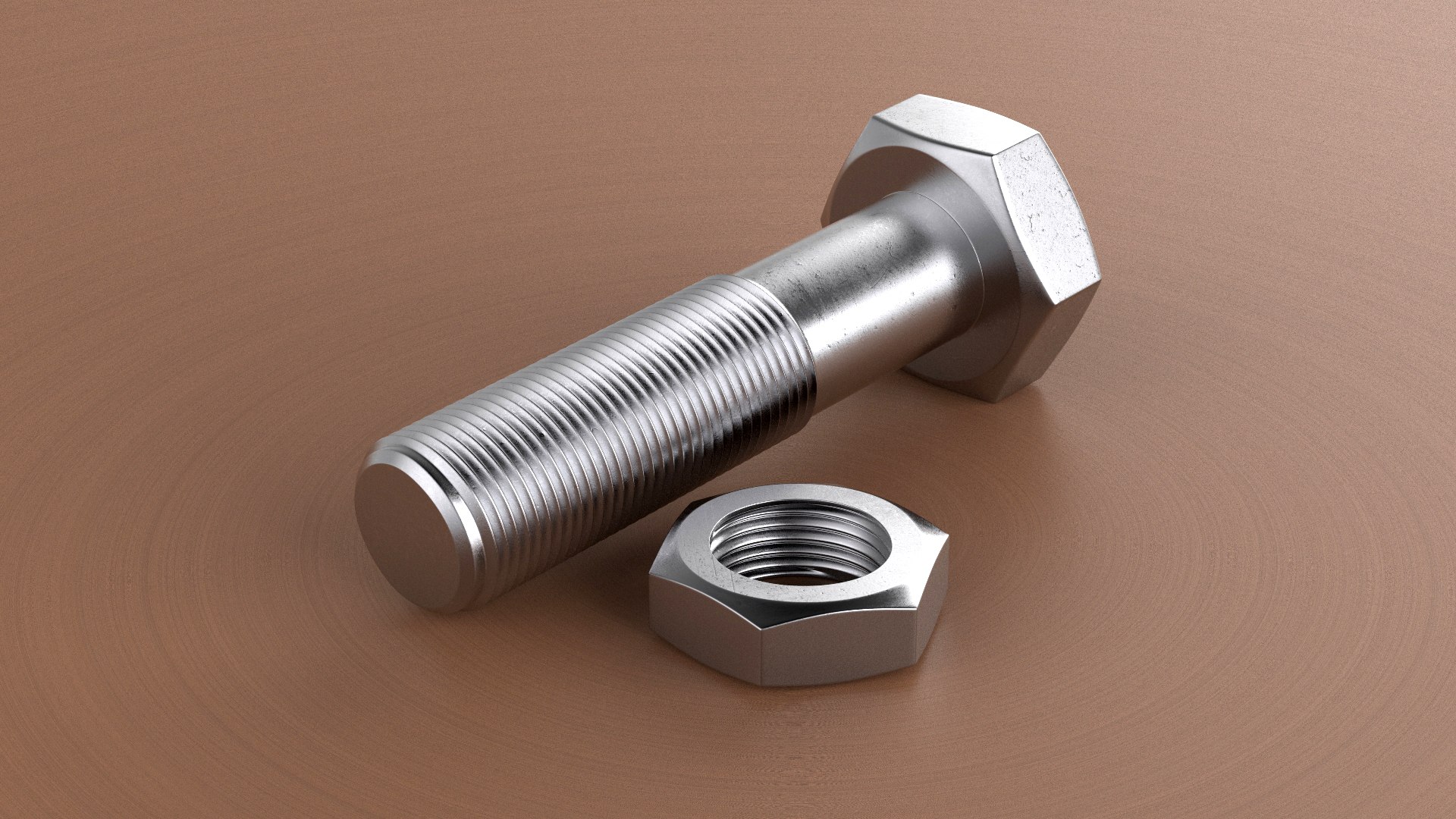 3D Hex Head Nut Bolt - TurboSquid 1484099