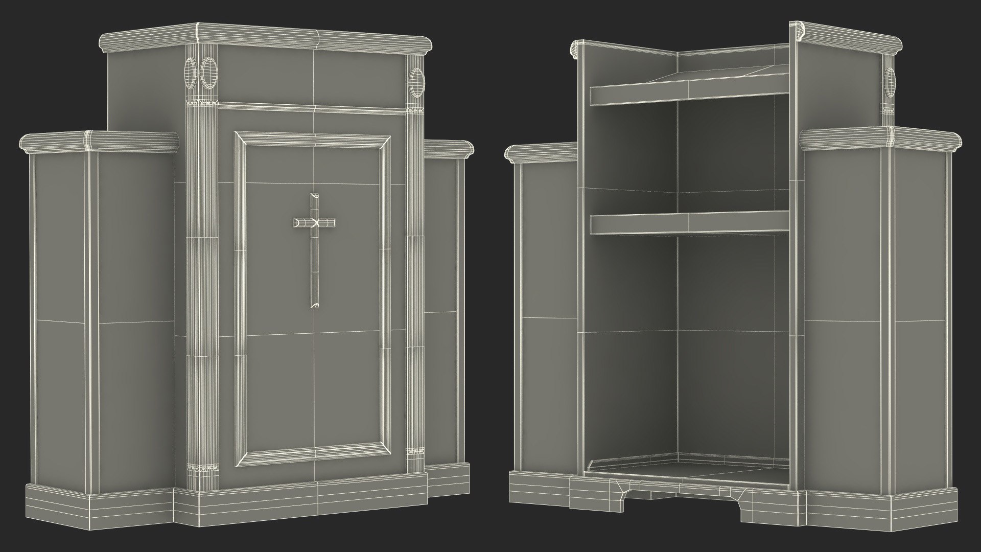 White Church Podium With Cross 3D Model - TurboSquid 2199220