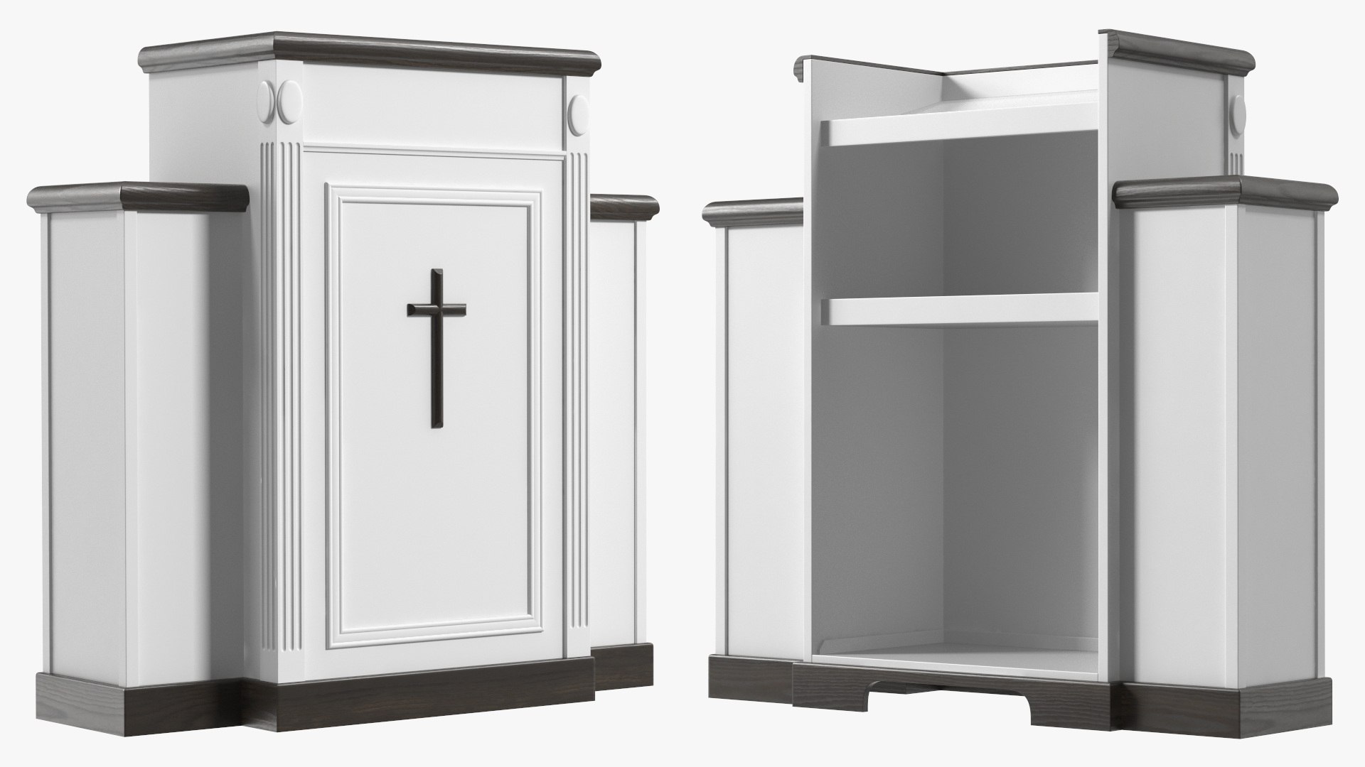 White Church Podium With Cross 3D Model - TurboSquid 2199220