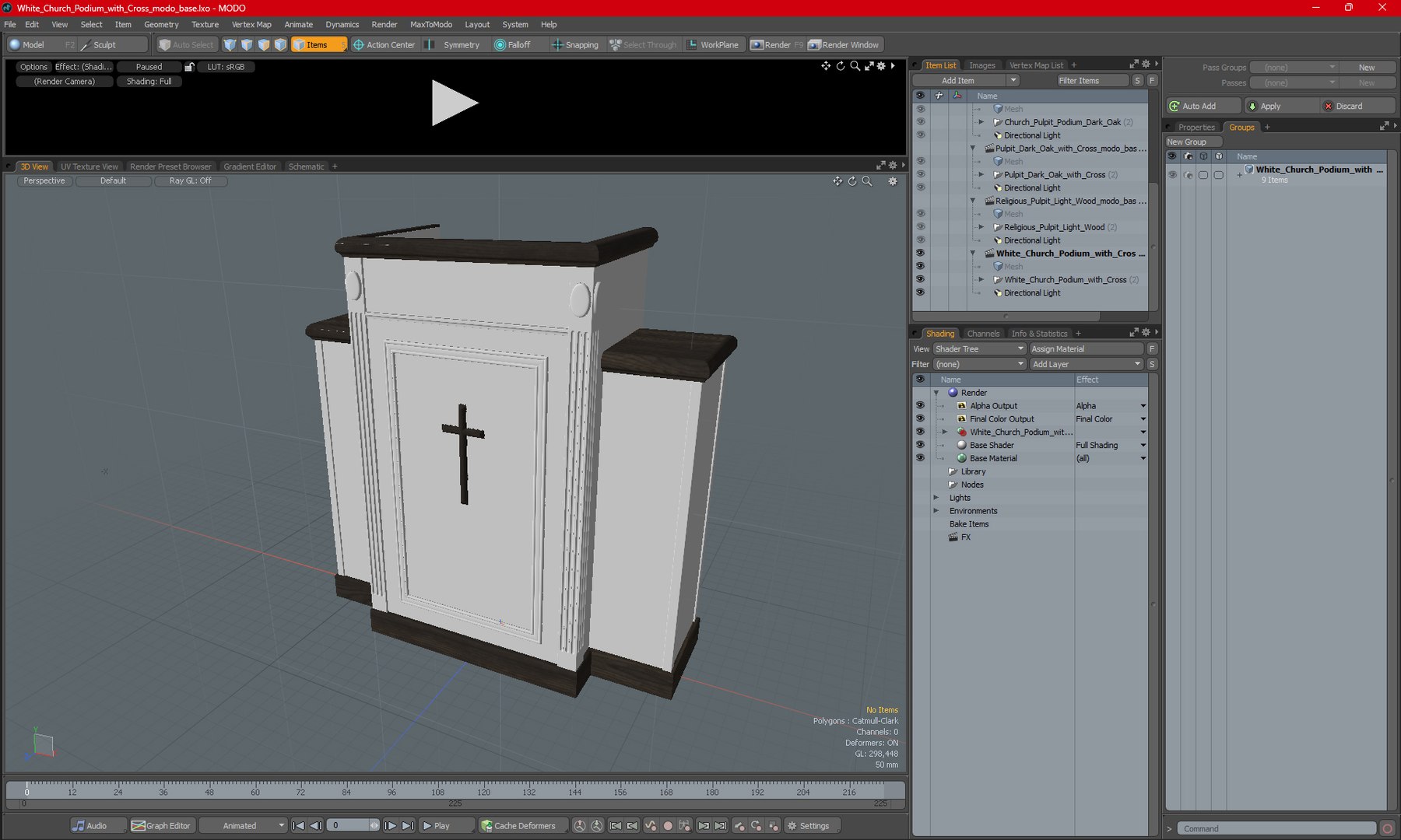 White Church Podium With Cross 3D Model - TurboSquid 2199220