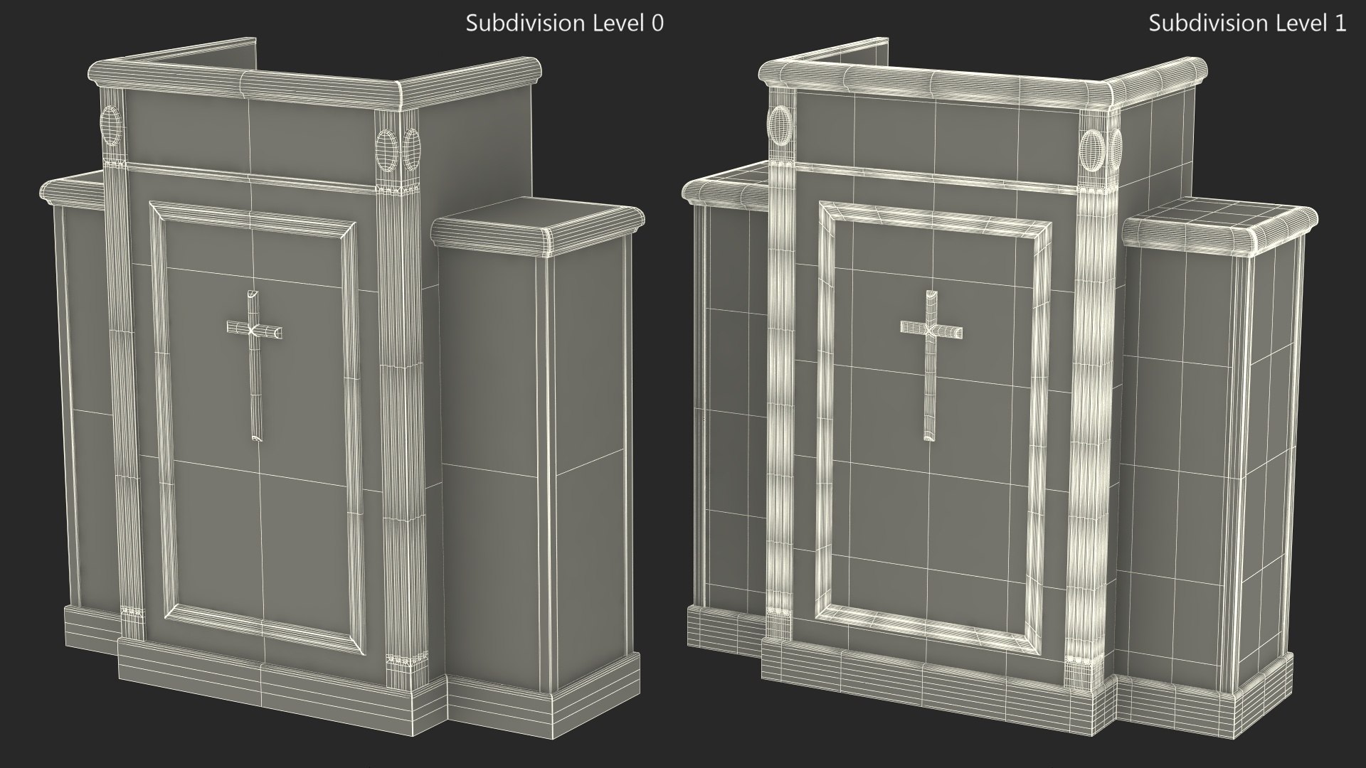 White Church Podium With Cross 3D Model - TurboSquid 2199220