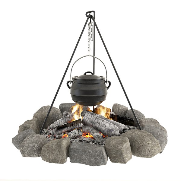 3d model campfire camp