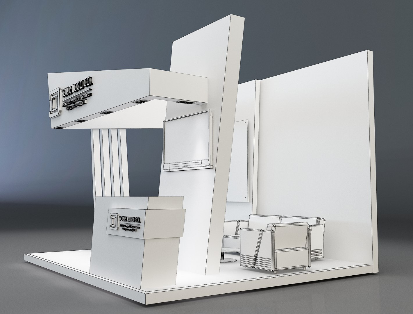 3D Booth Exhibition Stand A659c Model - TurboSquid 2146338