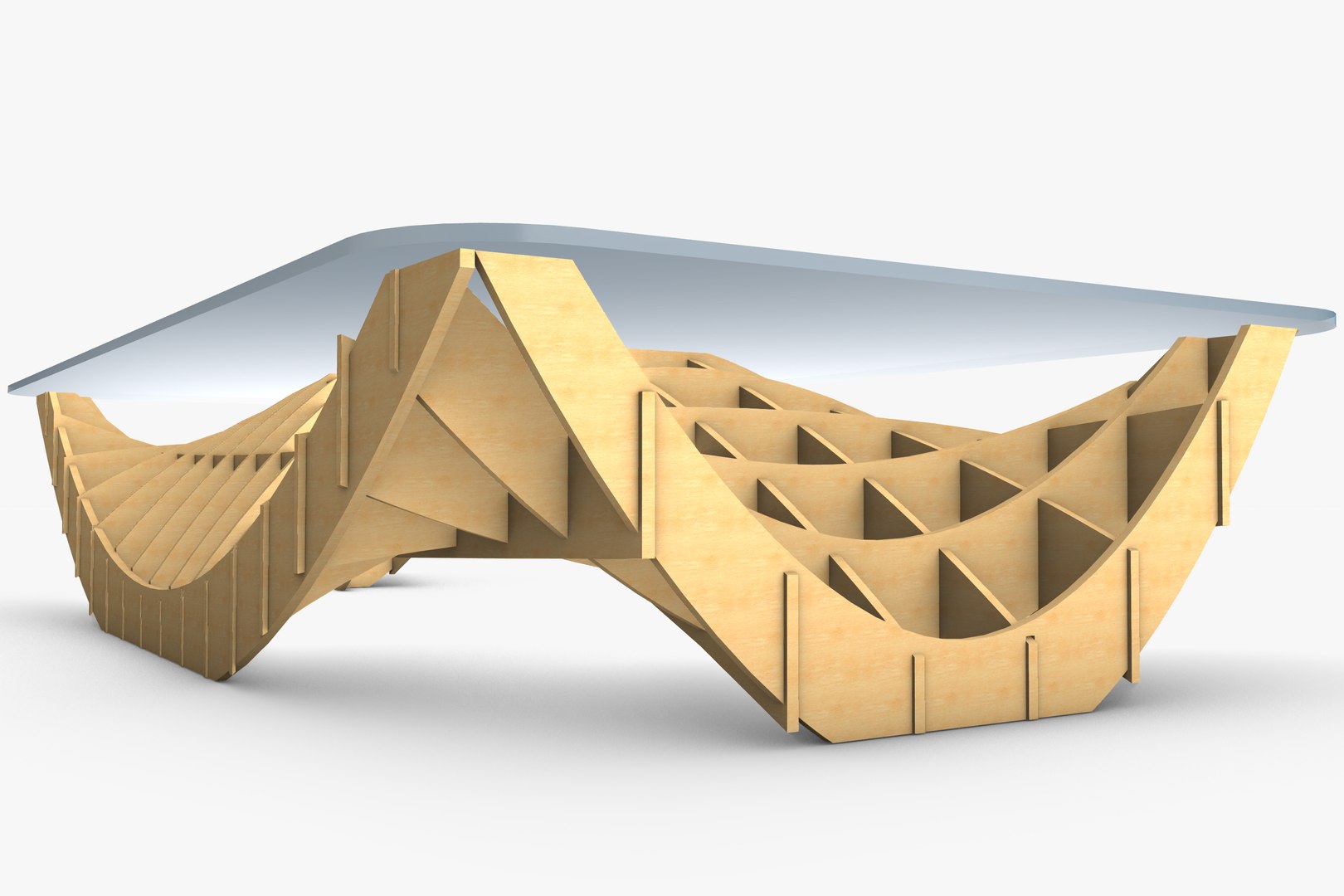 Wavy Waffle Table 3D - TurboSquid 2036273