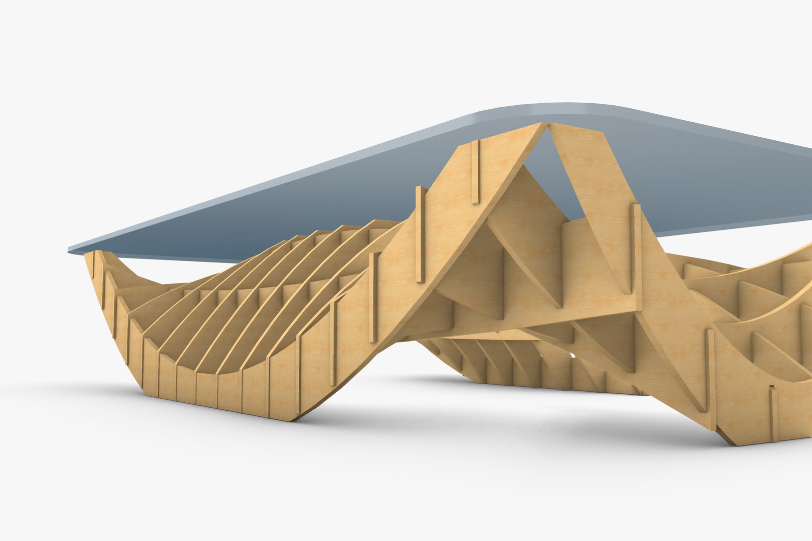 Wavy Waffle Table 3D - TurboSquid 2036273