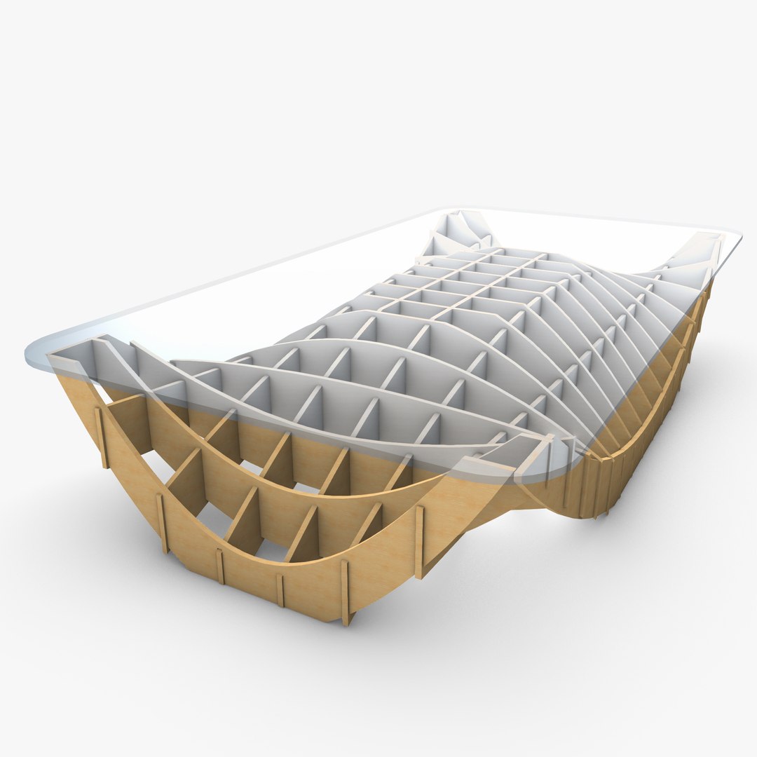 Wavy Waffle Table 3D - TurboSquid 2036273