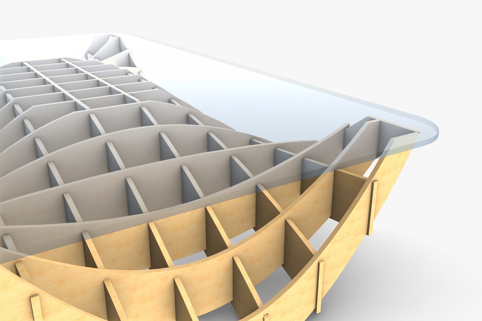 Wavy Waffle Table 3D - TurboSquid 2036273