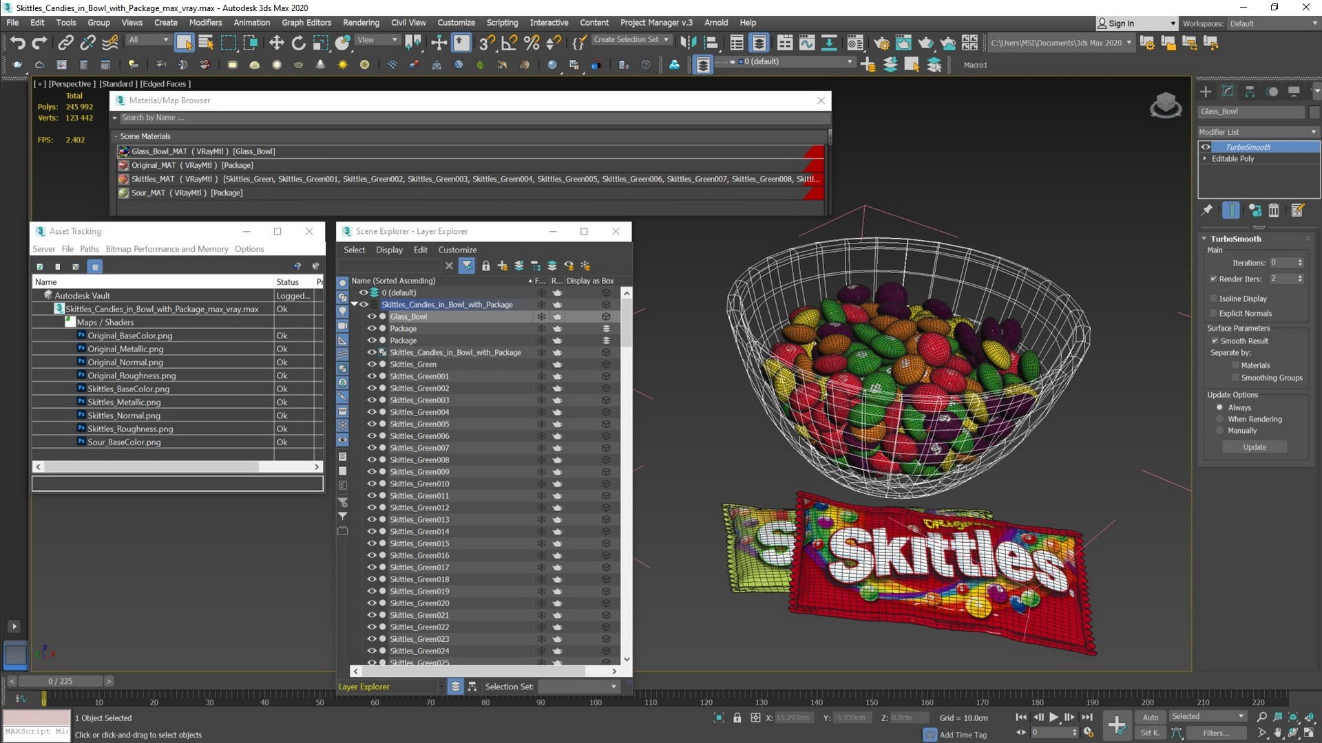 Skittles Candies In Bowl With Package 3D Model - TurboSquid 2290807