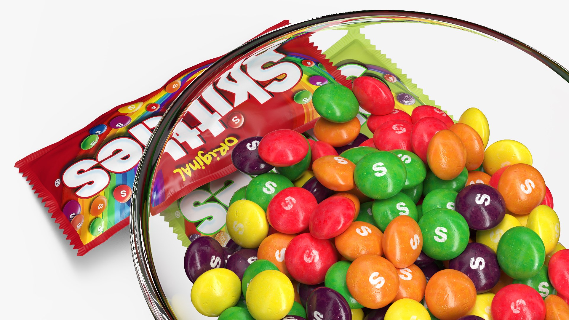 Skittles Candies In Bowl With Package 3D Model - TurboSquid 2290807