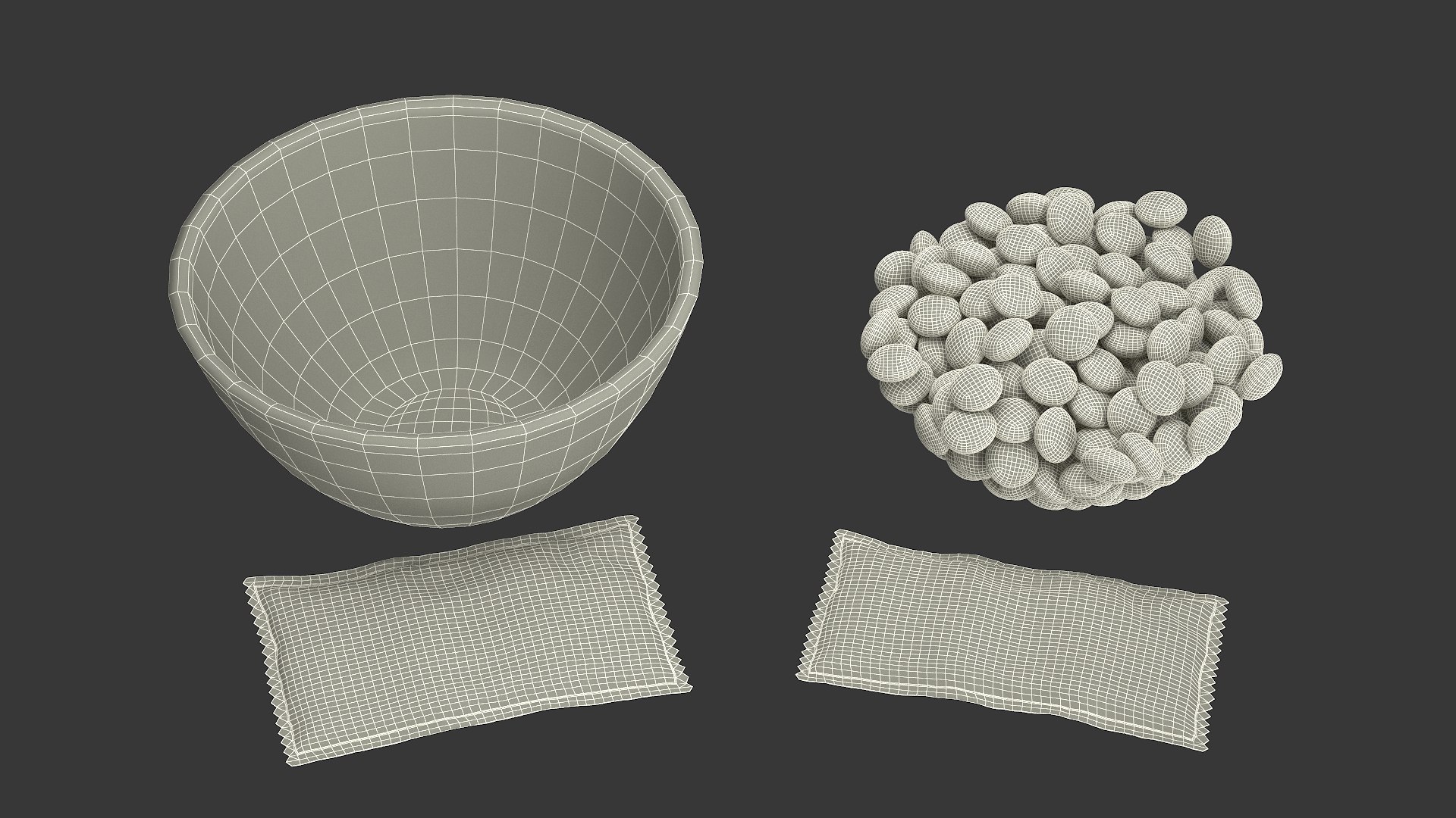 Skittles Candies In Bowl With Package 3D Model - TurboSquid 2290807