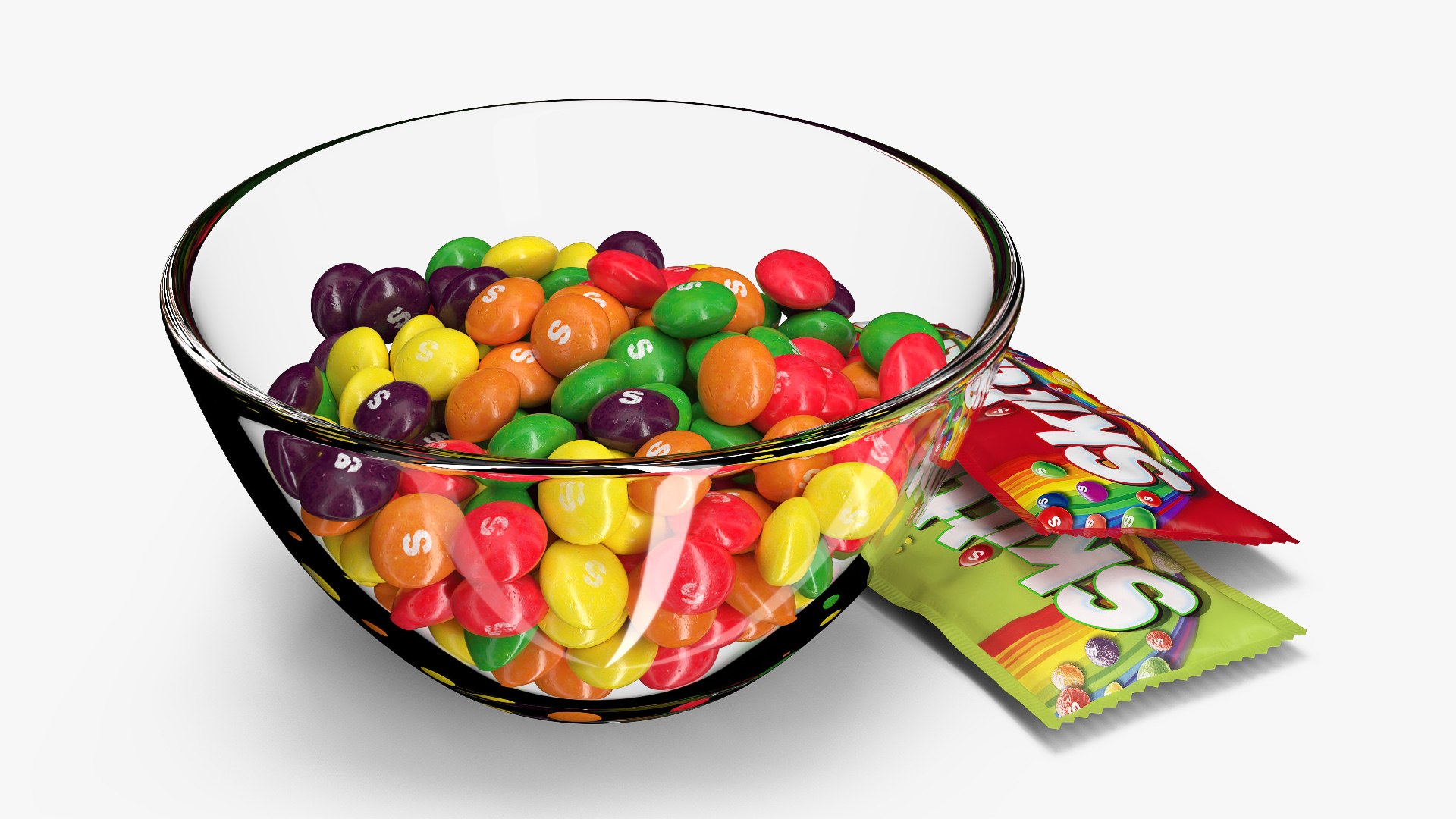Skittles Candies In Bowl With Package 3D Model - TurboSquid 2290807