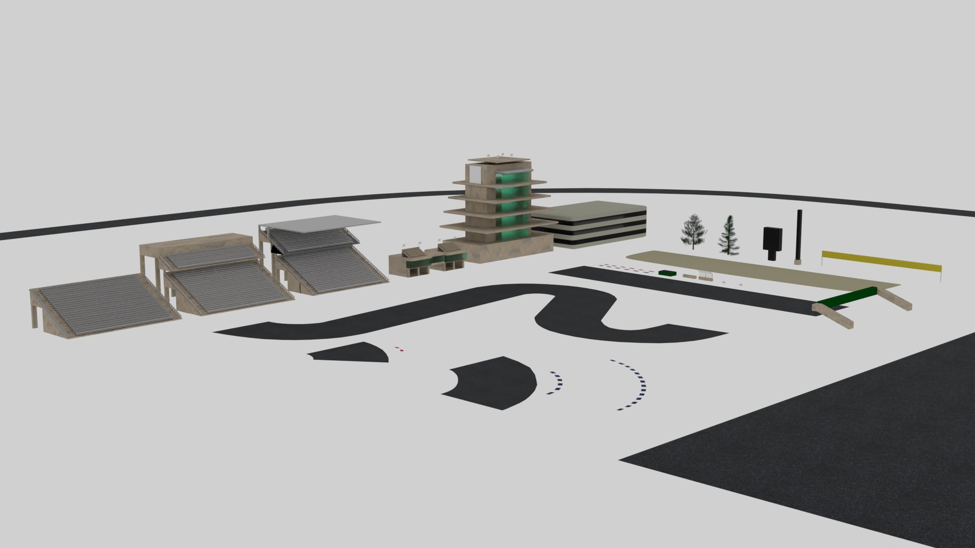 Low Poly Race Track Assets 3D Model - TurboSquid 2268510