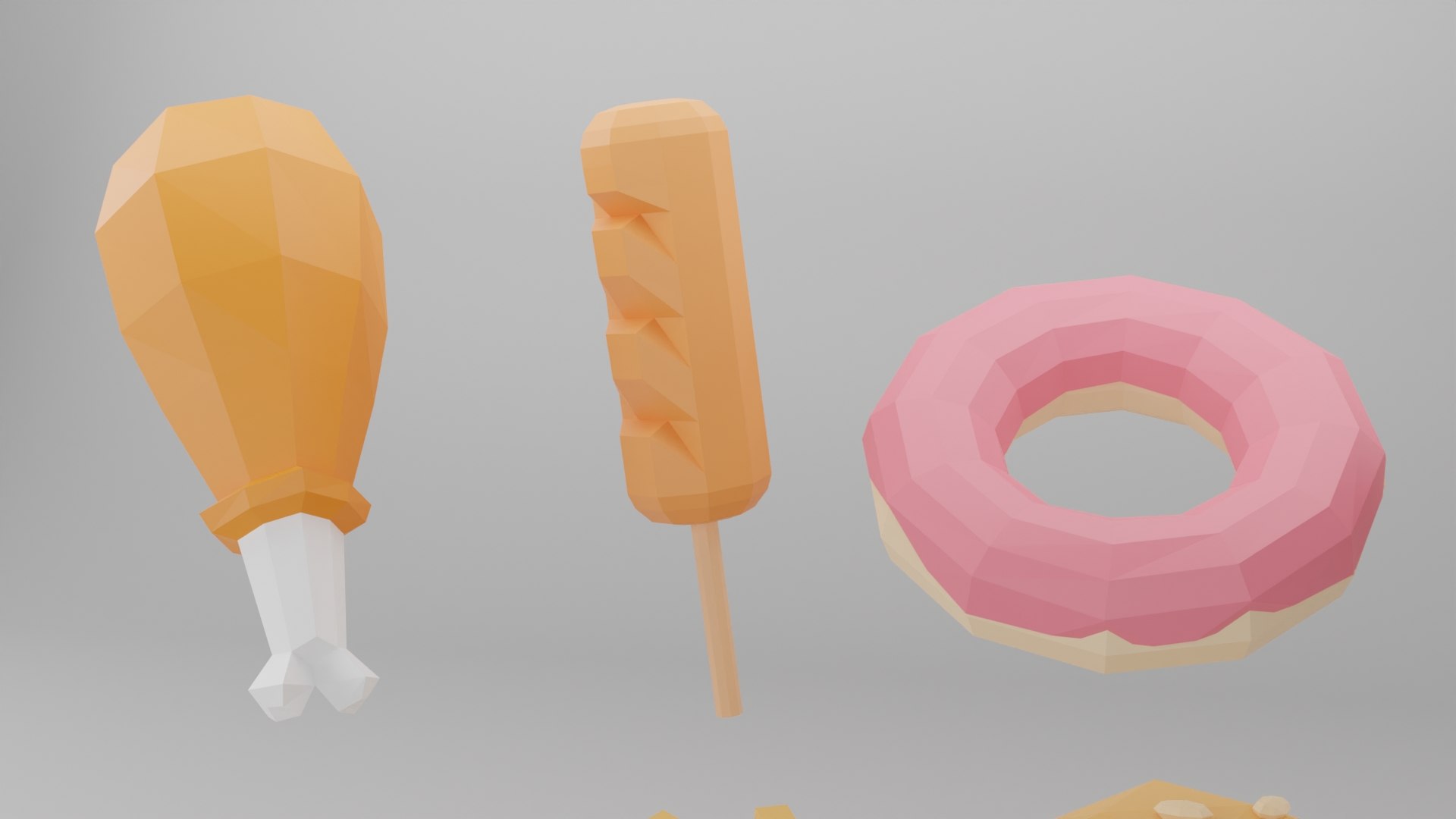 3D Model Fast Food Low Poly Set - TurboSquid 2004228