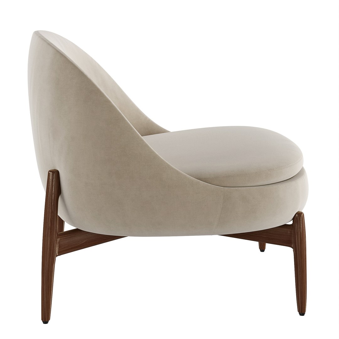 Minotti Sendai Armchair Fixed 3D model - TurboSquid 2143376