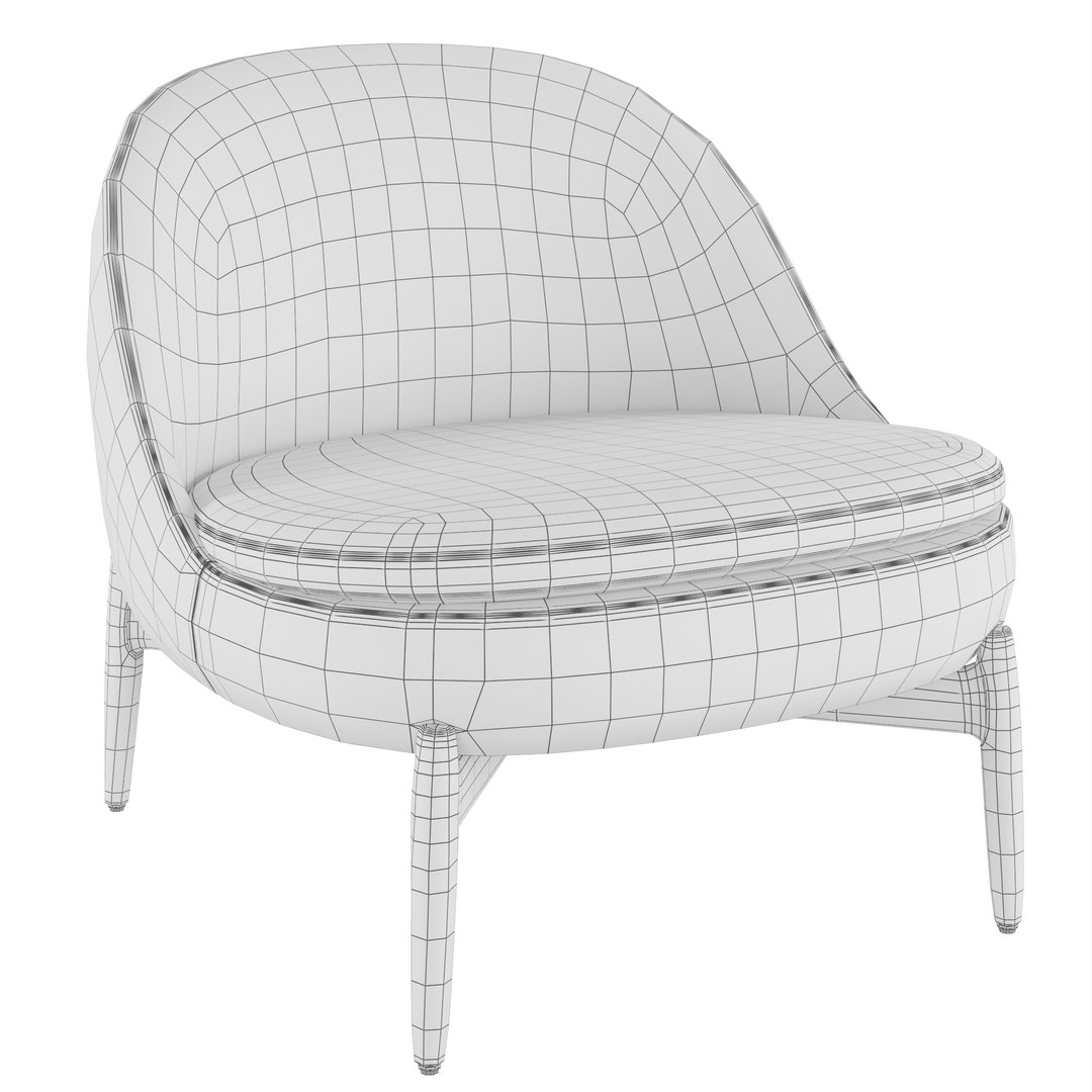 Minotti Sendai Armchair Fixed 3D Model - TurboSquid 2143376